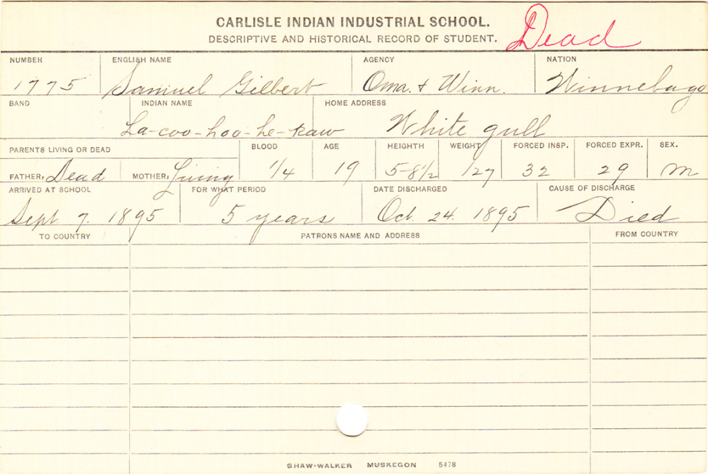 Samuel Gilbert School Card - Cultural Heritage Partners